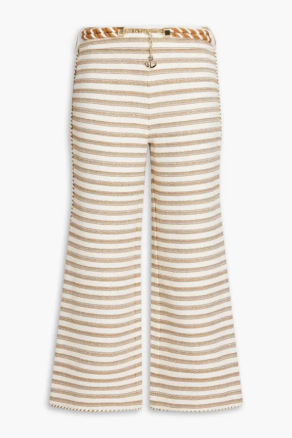 Zimmermann Cropped Striped Cotton-blend Canvas Pants