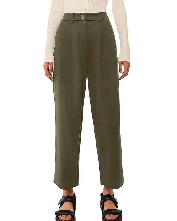 Whistles Bethany Barrel Leg Trousers - Khaki