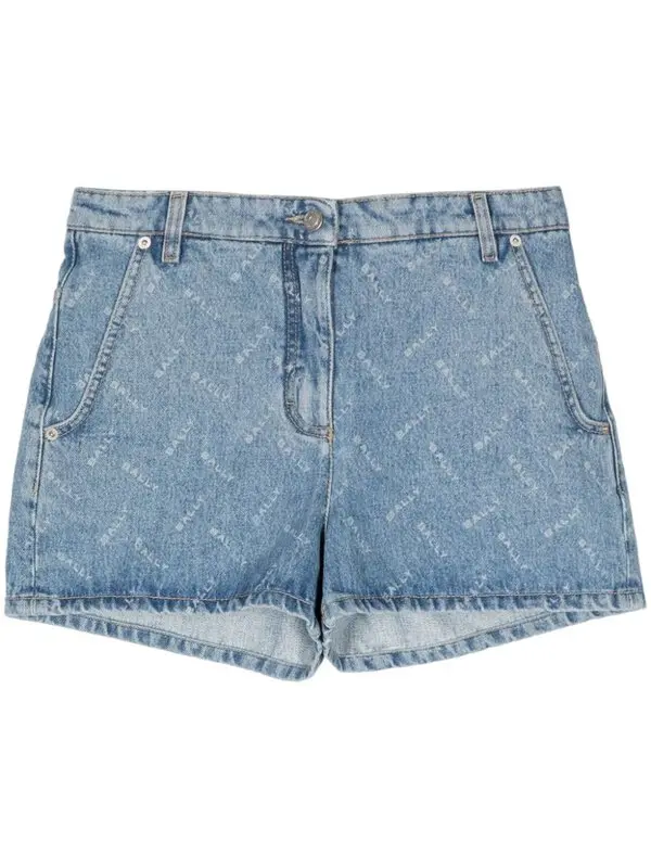Bally Chevron-logo Denim Shorts