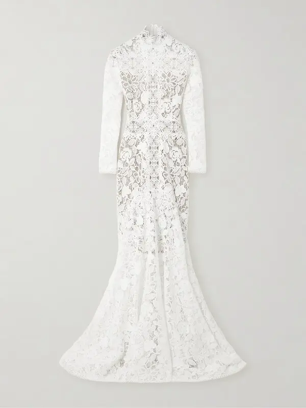 Costarellos Alessa Corded Lace And Tulle Gown