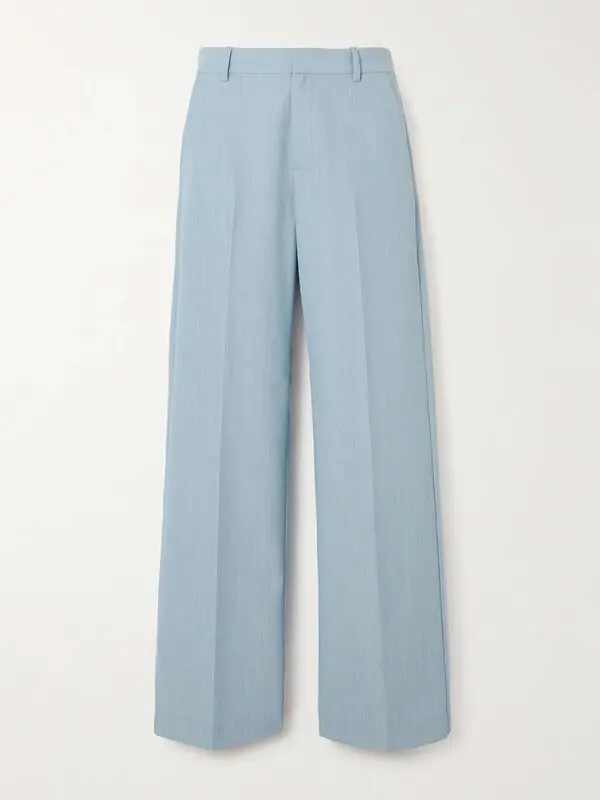 ST. AGNI Carter Pleated Wide-leg Pants - Gray
