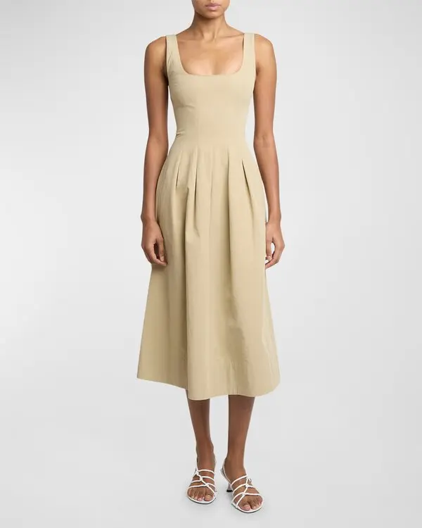 Proenza Schouler White Label Allen A-line Midi Dress - Khaki