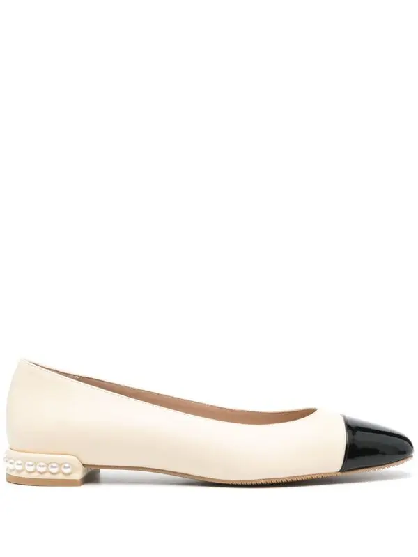 STUART WEITZMAN Pearl Embellished Ballerina Flats - Neutrals