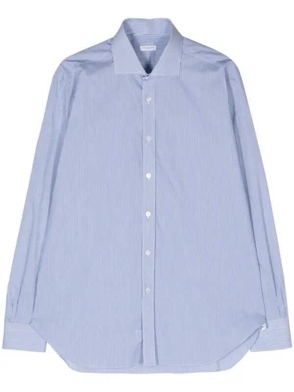 BARBA NAPOLI Pinstriped Cotton-blend Shirt - Blue