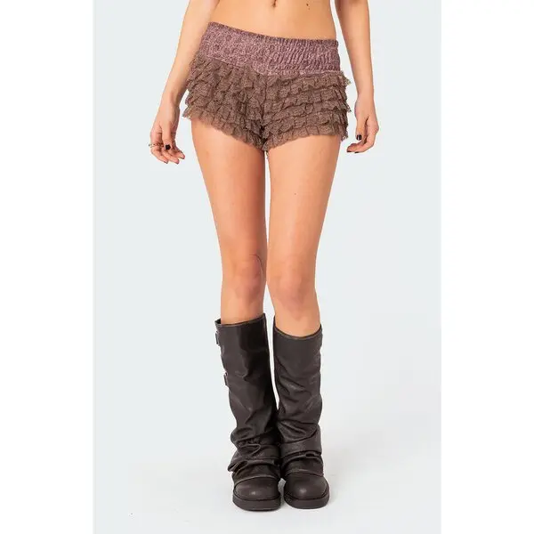 EDIKTED Janis Floral Ruffle Shorts