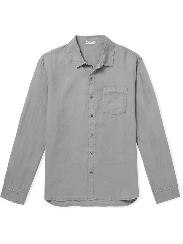JAMES PERSE Garment-dyed Linen Shirt - Gray