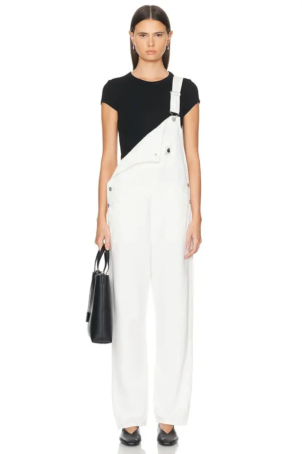 Carhartt Work In Progress Bib Straight Overall In White - Wax