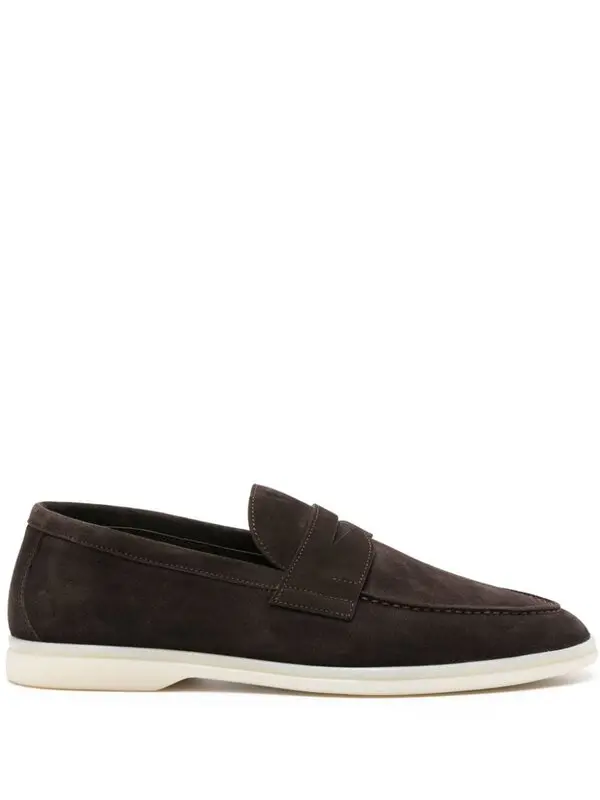 SCAROSSO Luciano Suede Loafers - Brown