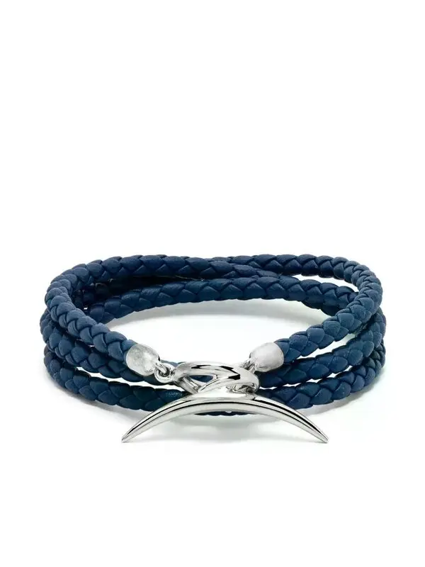 SHAUN LEANE Recycled Sterling And Leather Quill Bracelet - Silver