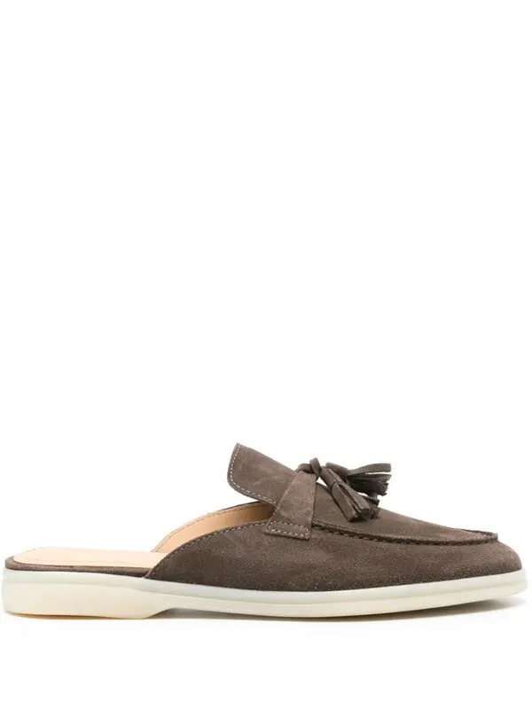 SCAROSSO Lucrezia Tassel Mules - Brown