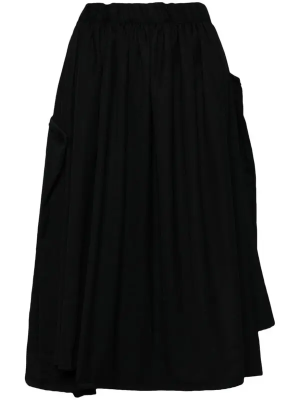 Comme Des Garçons Asymmetric Pleated Wool Skirt