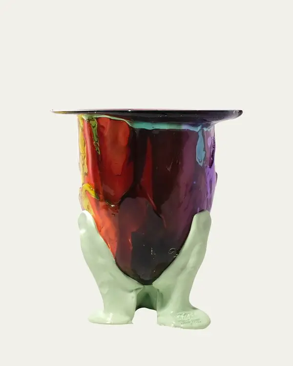 CORSI Amazonia Medium Resin Vase, 10" Tall - 2247-matt Cherbot Grecl Yelcl Lilcl Aqcl Fucmatt Mint