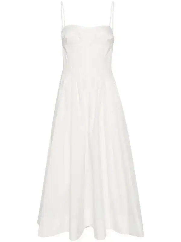 kittiya sleeveless a-line midi-dress in buttercream by simkhai Kittiya Midi Dress - White main image 0