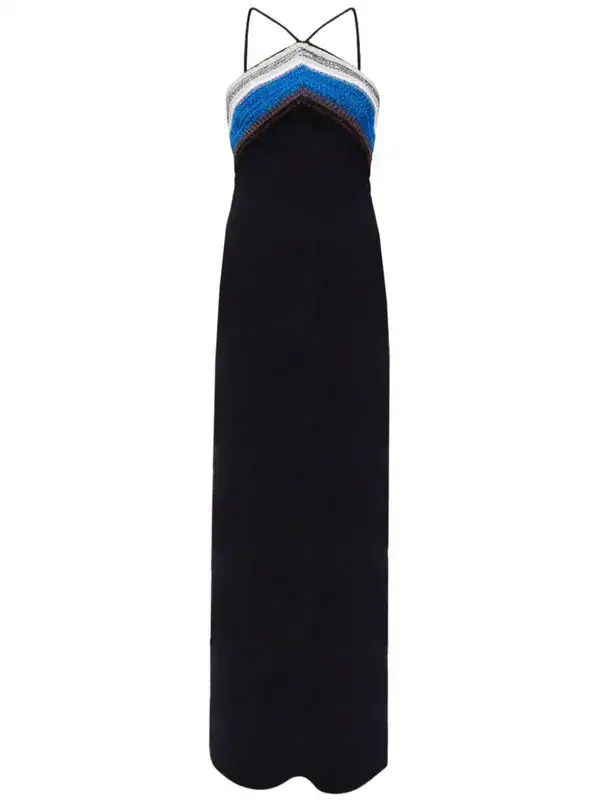 Naomi Crochet-stripe-knit Maxi Dress