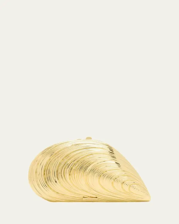 Simkhai Bridget Mini Oyster Shell Clutch - Gold