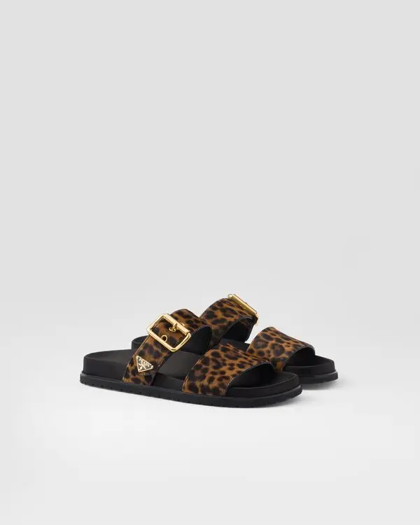 Prada Printed Leather Slides