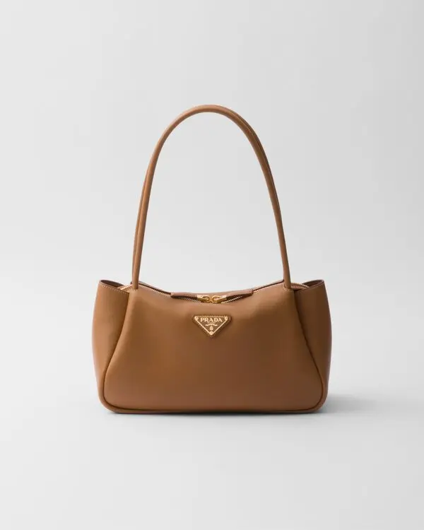 Prada Darling Medium Leather Shoulder Bag - Caramel