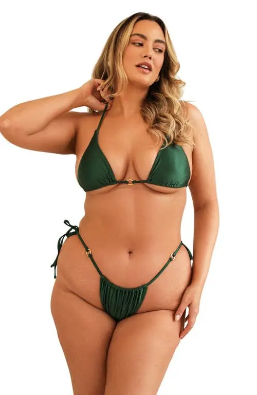 DIPPIN DAISY'S Presley Tie String Bikini Bottom - Hunter
