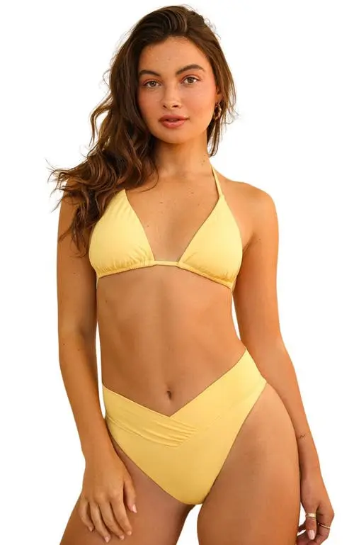 DIPPIN DAISY'S Retro High Cut Bikini Bottom - Mellow Yellow