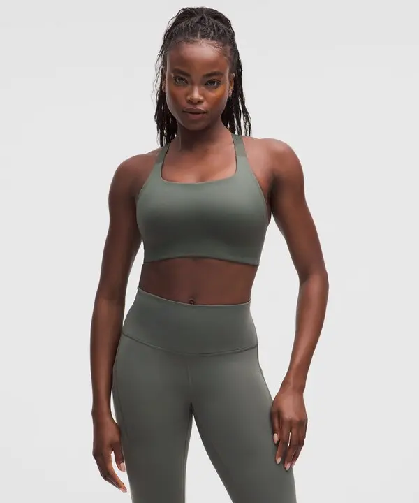 Lululemon Ultralu Square-neck Workout Bra - Palm Deco