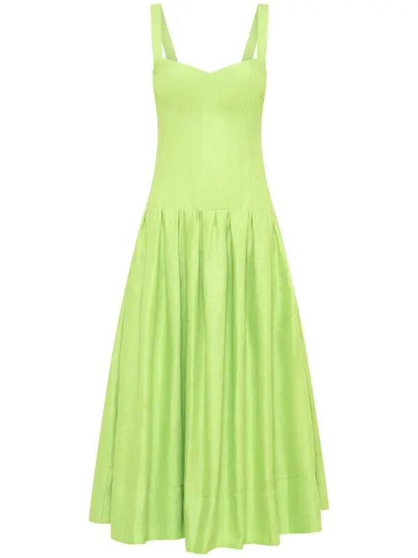 Nicholas Makenna Linen Dress In Green - 50% Off | Editorialist