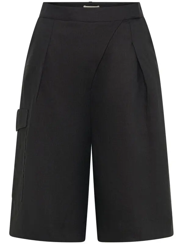 NICHOLAS Imani Overlapped Bermuda Shorts - Black
