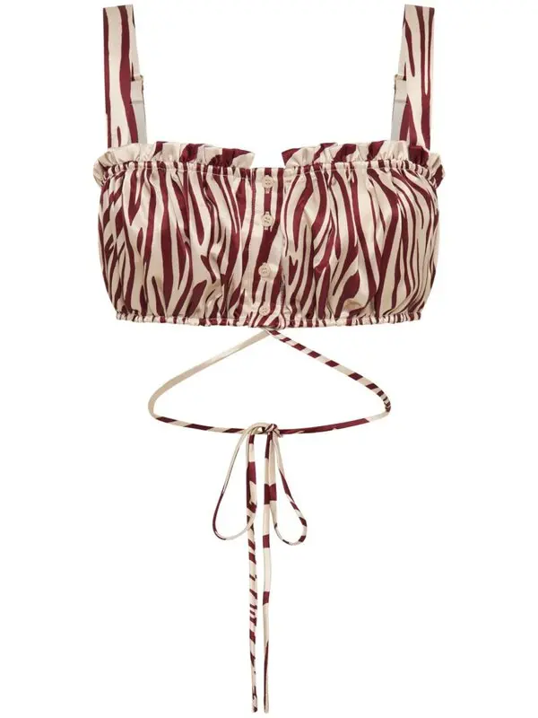 NICHOLAS Tracy Sleeveless Silk Cropped Top