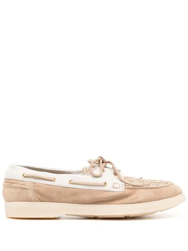 Eleventy Woven-panel Boat Shoes