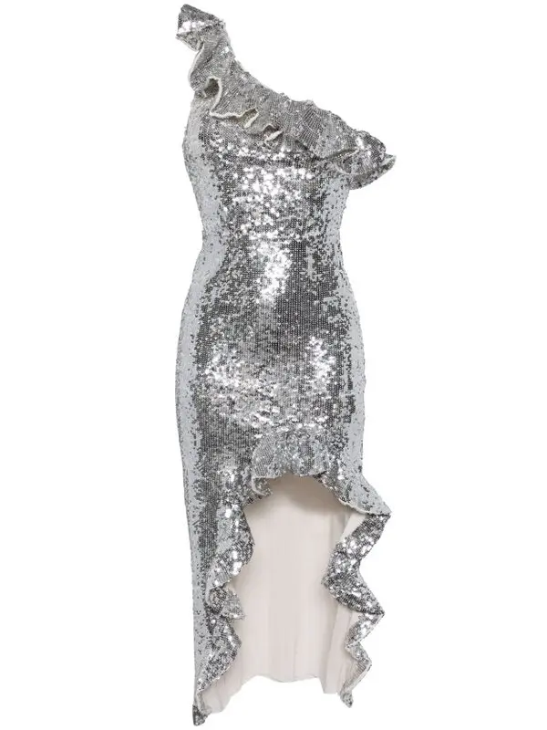 NEEDLE & THREAD Betty Sequin-embellished Asymmetric Midi Dress