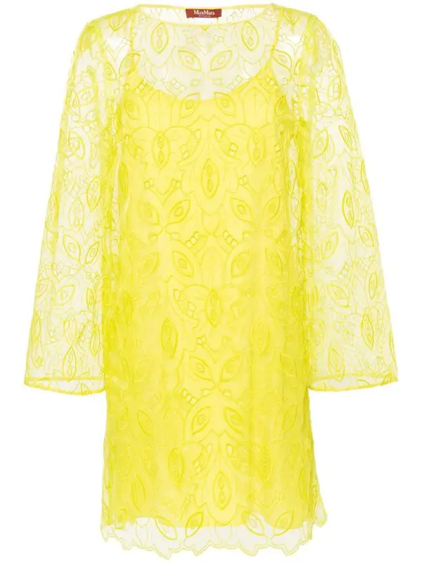 Max Mara Bracco Motif-embroidered Midi Dress
