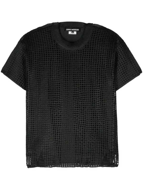 Junya Watanabe Panelled Knit Top - Black