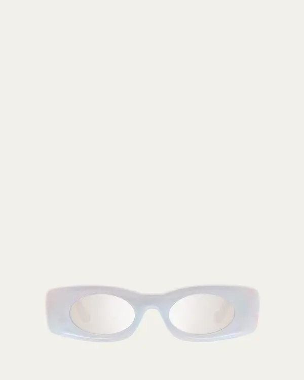 Loewe Rectangle Sunglasses - Whto/smkmr