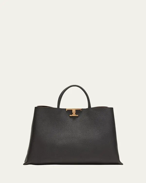 TOD'S Calf Leather Top Handle Bag - Nero