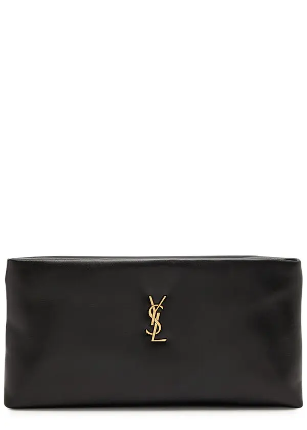 Saint Laurent Calypso Padded Leather Pouch - Black