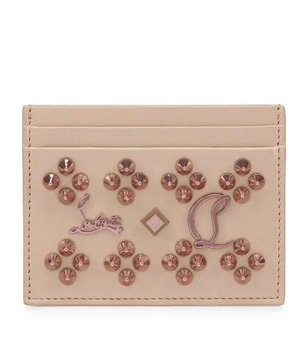 CHRISTIAN LOUBOUTIN Kios Leather Card Holder - Beige