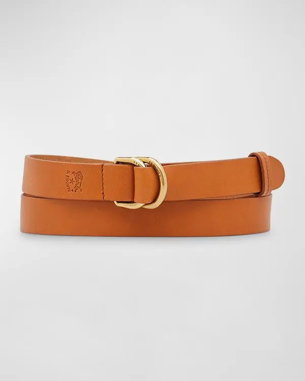 Il Bisonte Reversible Leather Belt - Caramel
