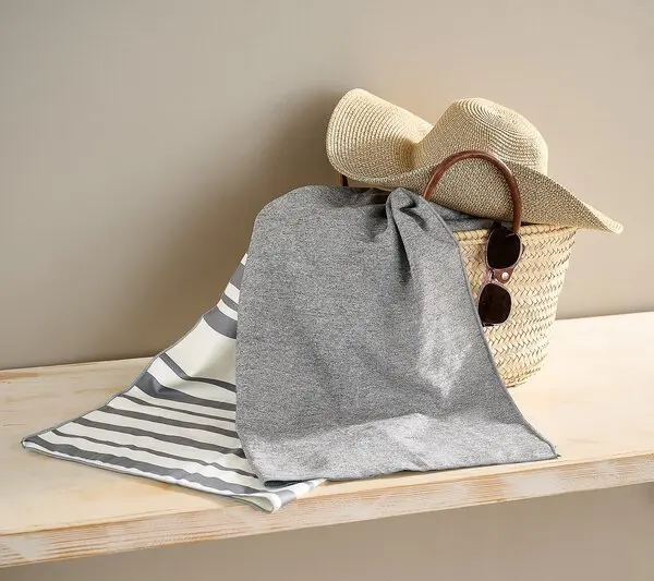 BEACHTECH Sand Free & Quick Dry Stripe/heather 2-pk Towel Set