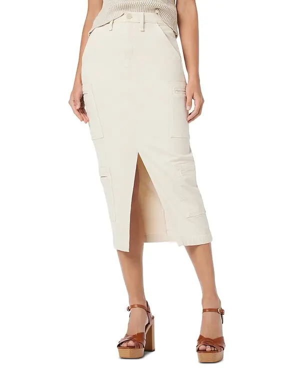 Hudson Jeans Reconstructed Center Slit Midi Skirt - Bleached Sand