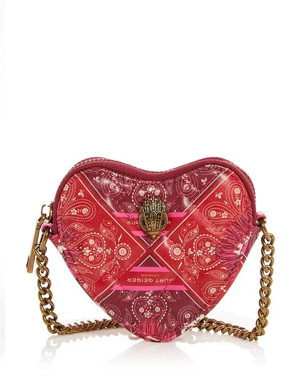 Kurt Geiger Micro Heart Crossbody - Open Red