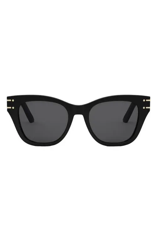 Dior Signature B4i 52mm Butterfly Sunglasses - Shiny Black / Smoke