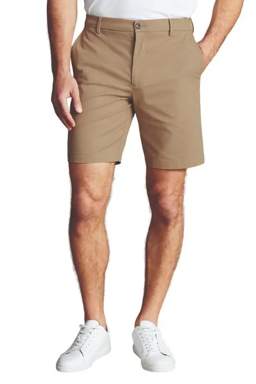 CHARLES TYRWHITT Cotton Slim Fit Shorts - Taupe