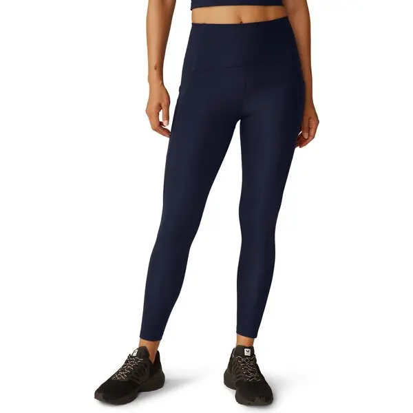 Beyond Yoga Powerbeyond Strive High Waist Pocket Leggings - After Dark Navy