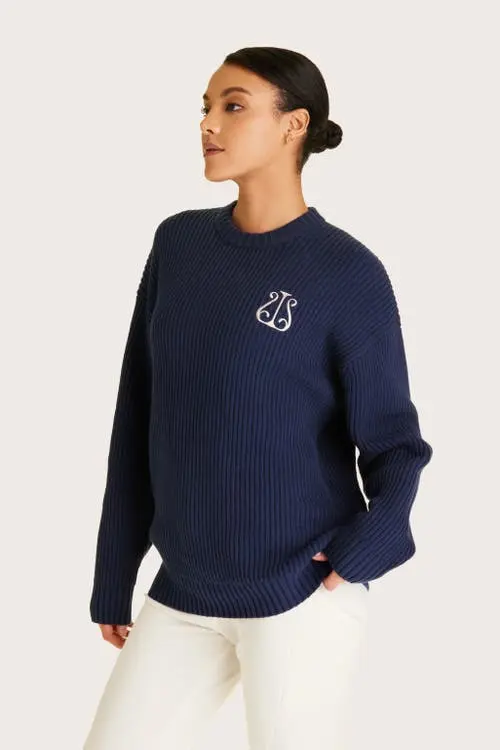 Alala Crest Knit Sweater - Navy