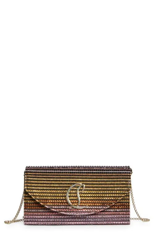 CHRISTIAN LOUBOUTIN Loubi54 Crystal Embellished Clutch - 6395 Ivory/multi/gold