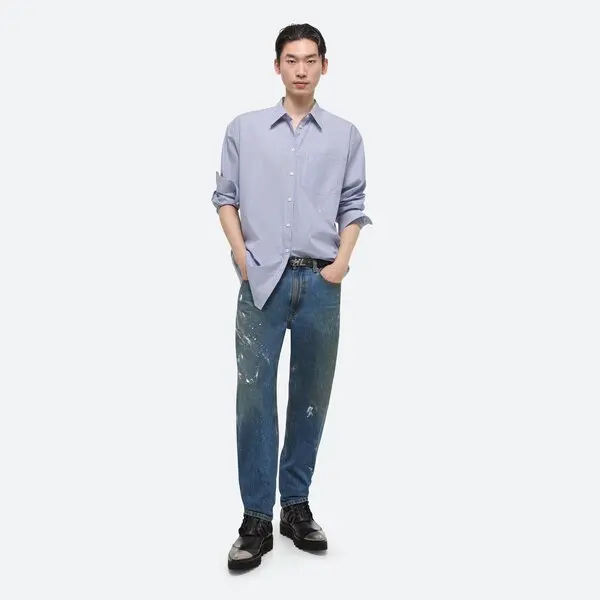 Helmut Lang Oversized Striped Poplin Shirt