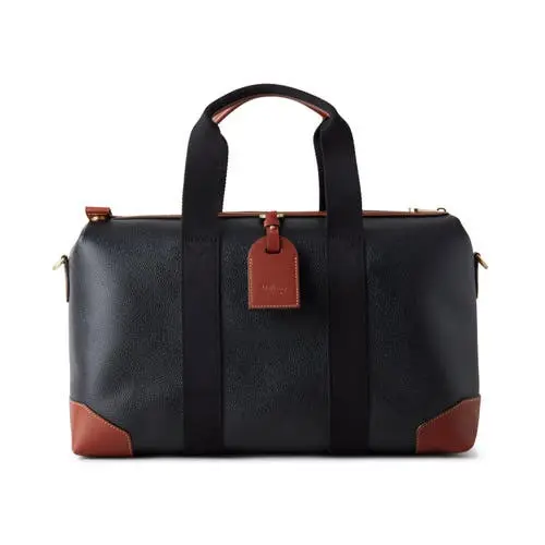 Mulberry Heritage Day Clipper Eco Scotchgrain Duffle - Black-cognac