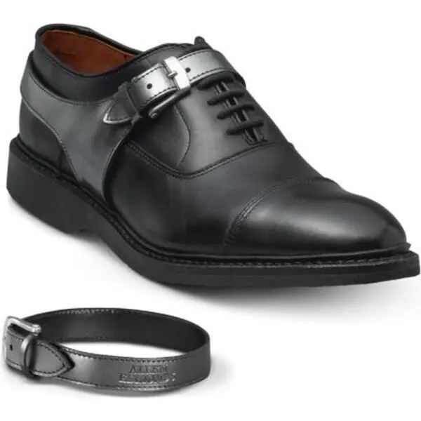 Allen Edmonds Park Avenue Cap Toe Oxford With Buckle Harness - Black Silver