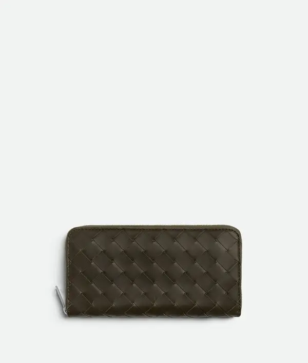 Bottega Veneta Woven Zip Around Wallet