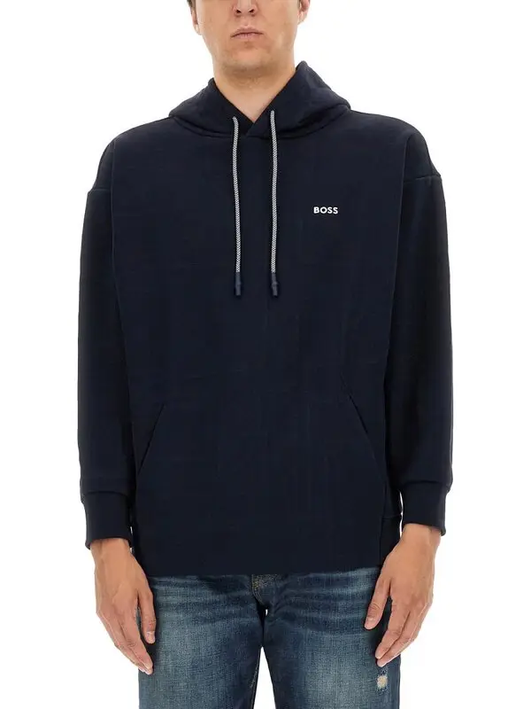 Hugo Boss Sweatshirt With Logo - Blue