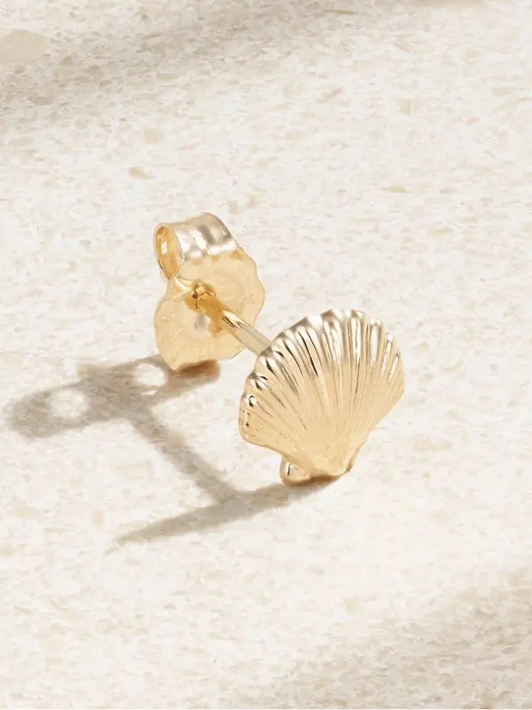 Alison Lou Seashell 14-karat Stud Earring